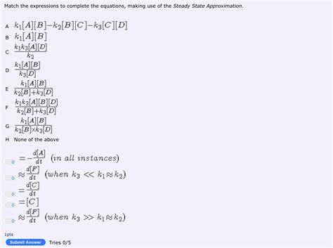 Solved Chemical Kinetics Steady State Approximation