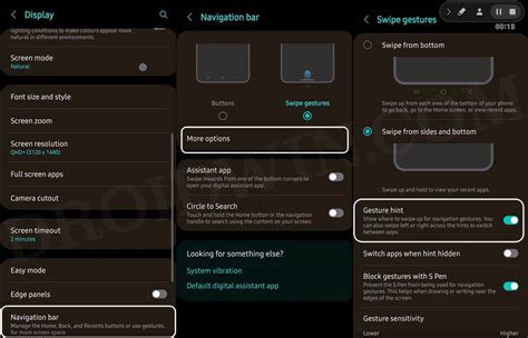 how to hide gesture navigation bar on samsung one ui 6 1 droidwin