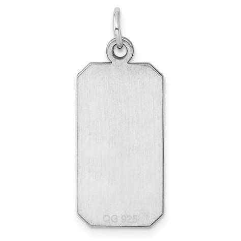 Sterling Silver Ss Rh Plt Engraveable Rectangle Polished Frontsatin B