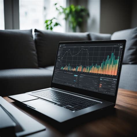 Premium Photo Laptop With Graph Chart In The Office Business Concept And Digital