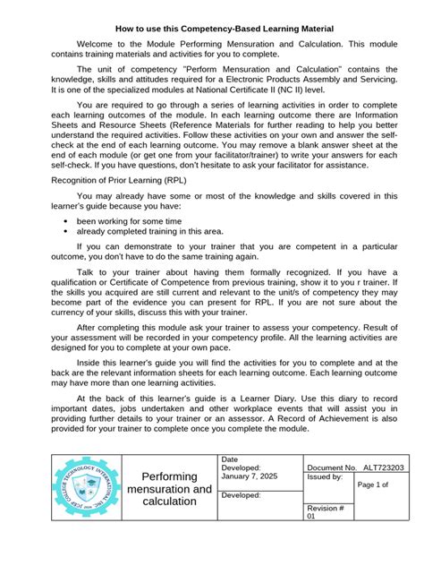 Performing Mensuration And Calculation Pdf Electrical Engineering Electromagnetism