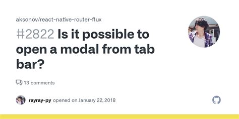 Is It Possible To Open A Modal From Tab Bar · Issue 2822 · Aksonov