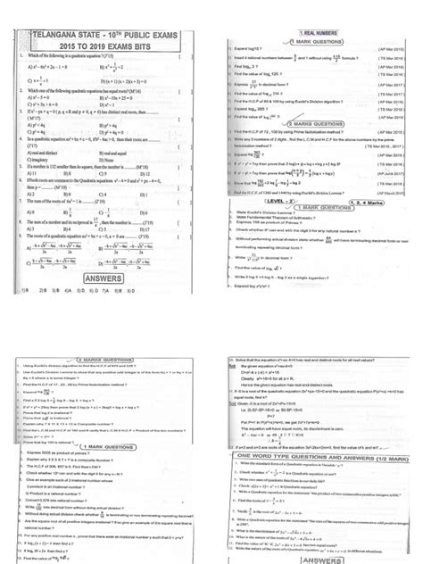 10th Mathematics Reference Book Booklet Pdf