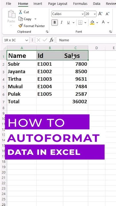 Excel Formatting Trick Auto Format Of Table 💫💥excelshorts Exceltricks Exceltips Shortvideo