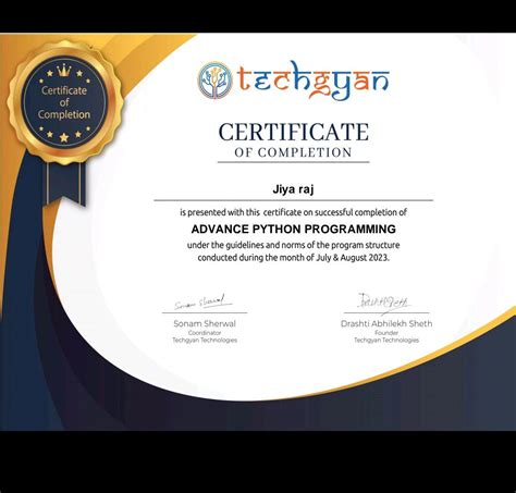 Jiya Raj On Linkedin Completed My Training In Advance Python