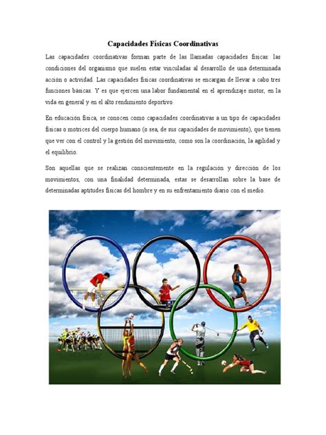 Capacidades Físicas Coordinativas Pdf Aprendizaje Cognición