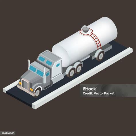 석유 석유 또는 물 수송을 위한 벡터 아이소메트릭 흰색 유조선 트럭 등측투영법에 대한 스톡 벡터 아트 및 기타 이미지 등측투영법 싣기 액체 Istock