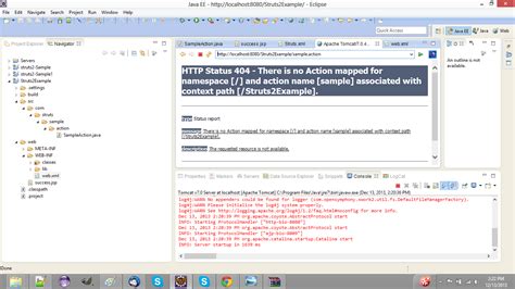 Java Struts 2 Simple Success Page Doesnt Direct On Class Sampleaction Stack Overflow