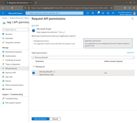 Create Azure Active Directory App — Axon Ivy Platform 112 Documentation
