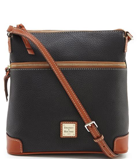 Dooney And Bourke Pebble Grain Leather Contrast Trim Crossbody Bag