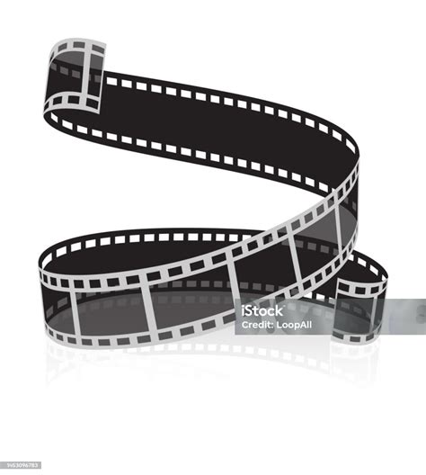 Film Tape Twisted Isolated On White Background Vector Stock Illustration Download Image Now