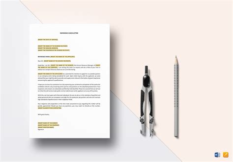 Reference Check Letter Template In Word Apple Pages