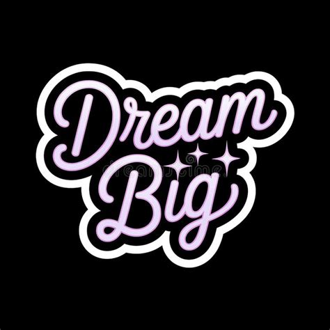 Dream Big Handwritten Script With Sparkles Vaporwave Neon Colors Cute