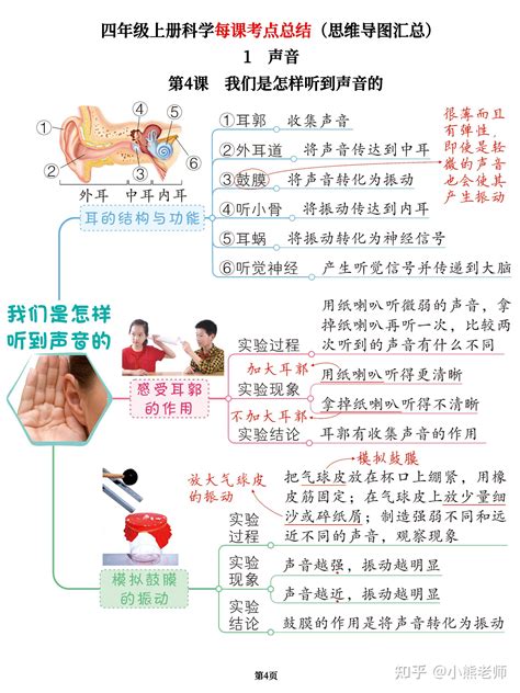 四年级上册科学每课考点总结（思维导图汇总），考试就靠它满分！ 知乎