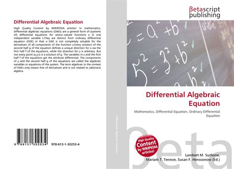Differential Algebraic Equation 978 613 1 30253 4 6131302537