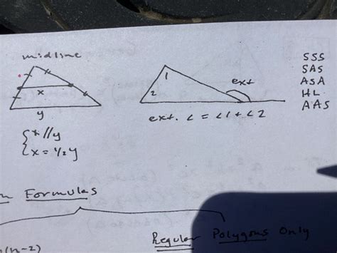 Semester Geometry Final Formulas And Theorems Study Material Flashcards Quizlet