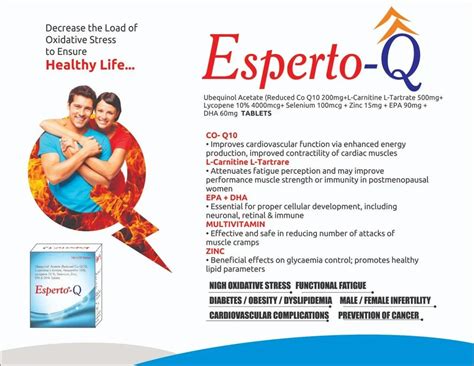 Esperto Q Selenium Ubiquinol Acetate Zinc Epa Tablets At Rs 150box In