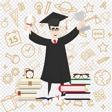 대학 성취 배경 졸업 학생 트로피 책 교육 요소 Png Pngwing