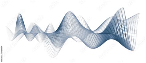 Illustration Of Abstract Wireframe Sound Waves Visualization Of Frequency Signals Audio