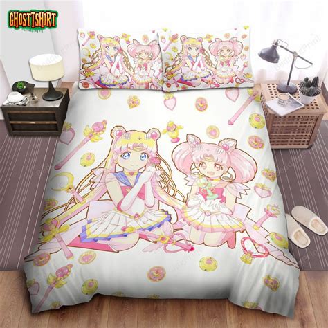 Sailor Moon Usagi Tsukino And Sailor Chibi Moon Bed Sheets Duvet Cover