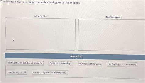 Solved Classify Each Pair Of Structures As Either Analogous