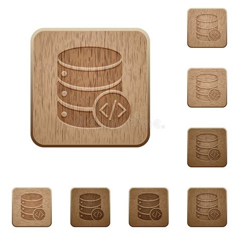 Database Programming Wooden Buttons Stock Vector Illustration Of Icons Pieces 186394071
