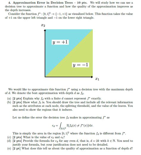 Solved 4 Approximation Error In Decision Trees −10 Pts We