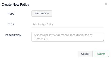 Configuring A Security Policy