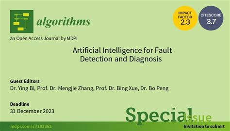 Algorithms Mdpi On Linkedin Specialissue Faultdetection