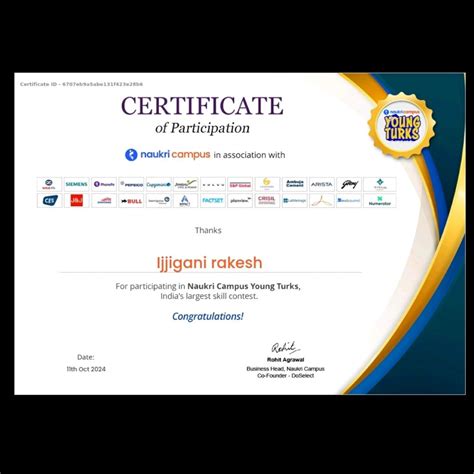 Rakesh Ijjigani On Linkedin I Am Excited To Have Completed The Naukri Campus Young Turks