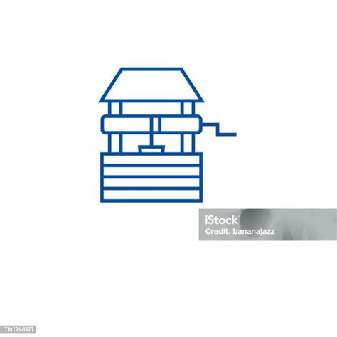 우물 라인 아이콘 개념입니다 우물 평면 벡터 기호 기호 개요 그림 0명에 대한 스톡 벡터 아트 및 기타 이미지 0명 갈색 건축물 Istock