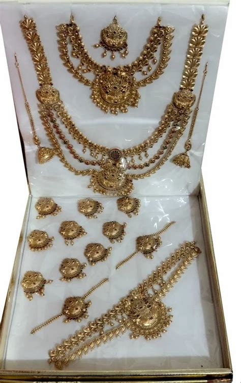Golden Brass Base Material Bridal Necklace Set At Rs 5200set In Vasai Virar