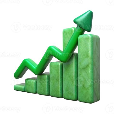 Magnificent Minimalist Graph With Upward Trend Isolated Green Genuine