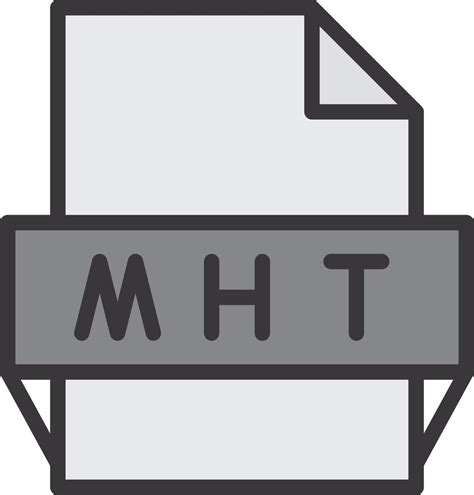 Mht File Format Icon 16903312 Vector Art At Vecteezy