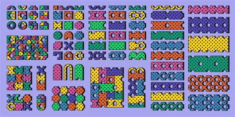 Geometric Abstract Shapes Constructor Designer Kit With Colorful Elements Bright Colorful