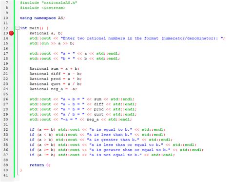 solved i need to write a rational number class program with