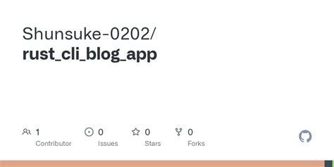 Rustcliblogapprustappsrcmainrs At Master · Shunsuke 0202rustcliblogapp · Github