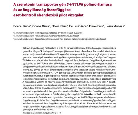Pdf Association Between The 5 Httlpr Polymorphism Of The Serotonin