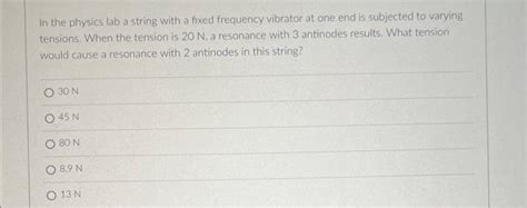 Solved In The Physics Lab A String With A Fixed Frequency Chegg Com