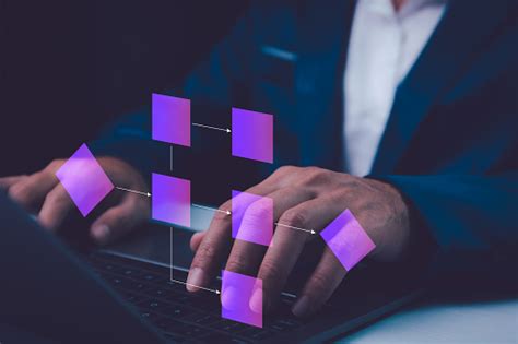 사업가 또는 프로그래머는 워크플로 및 순서도를 처리하여 조직의 계층적 처리를 관리합니다 Business Hierarchy 팀 구성원의 업무에서 위치 순서의 관계 개발에 대한