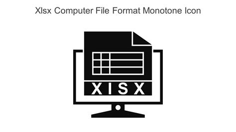 Xlsx Computer File Format Monotone Icon In Powerpoint Pptx Png And