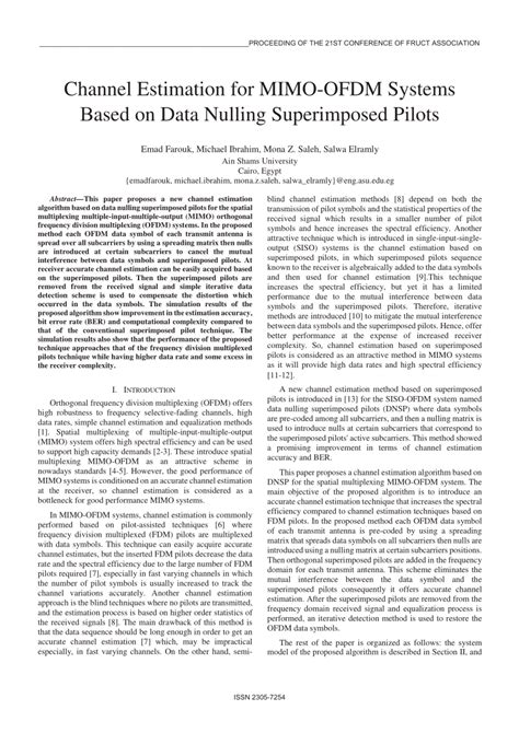 PDF Channel Estimation For MIMO OFDM Systems Based On Data Nulling Superimposed Pilots