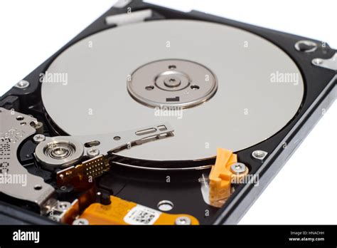 Close Up Inside Of 25 Computer Hard Disk Drive Hdd Isolated On White