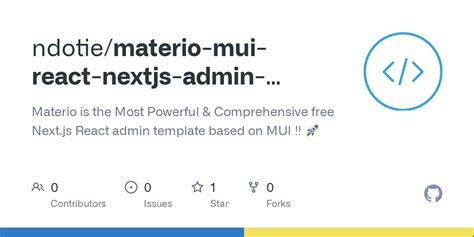 Github Ndotiematerio Mui React Nextjs Admin Template Free Ui Materio Is The Most Powerful