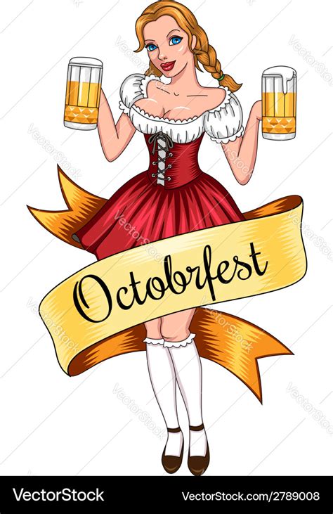 Beer Girl Oktoberfest Royalty Free Vector Image