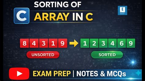 Lec 40 Sorting Of Array Using Function Youtube