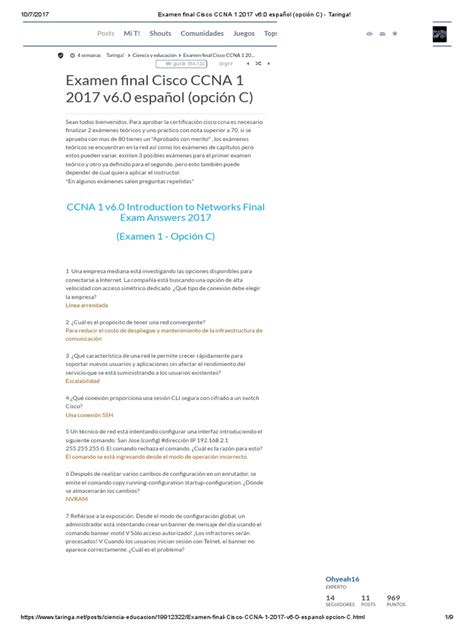 Examen Final Cisco Ccna 1 2017 V6 C Pdf Protocolos De Internet Dirección Ip
