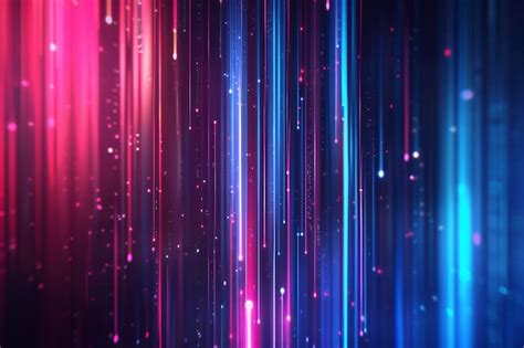 Abstract Background With Vertical Glowing Lines And Light Spots Premium Ai Generated Image