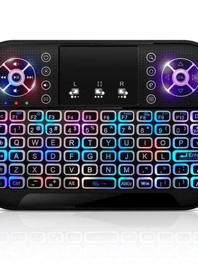 Mini Wireless Keyboard With Colors Rgb Backlit And Touchpad Seamless Connectivity Ideal For