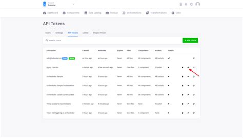 Api Tokens Keboola User Documentation